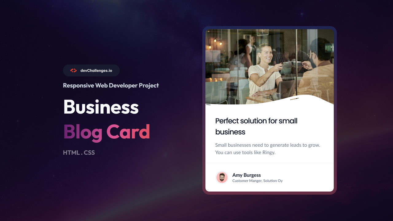 Business Blog Card Challenge Html And Css Project Devchallenges
