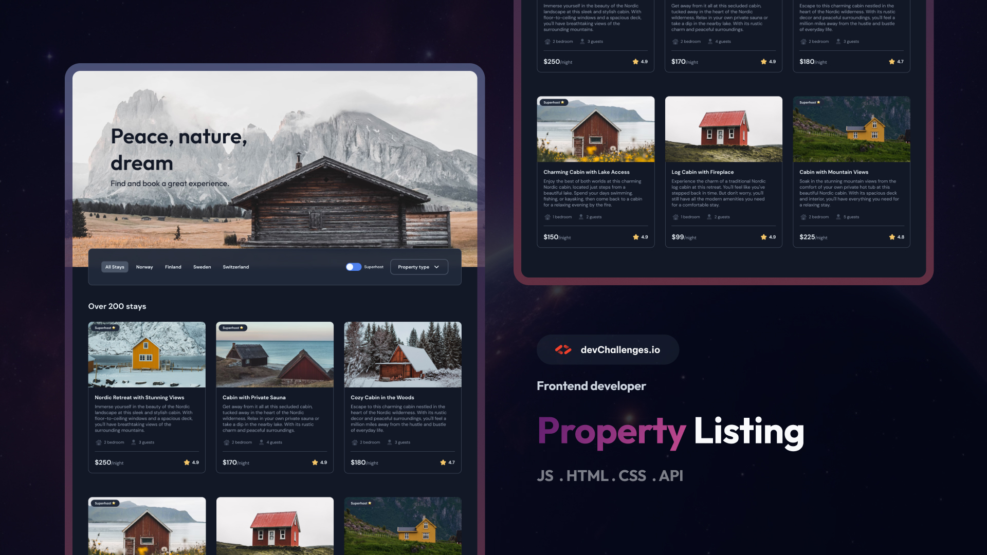 Property Listing | Frontend, React project | devChallenges