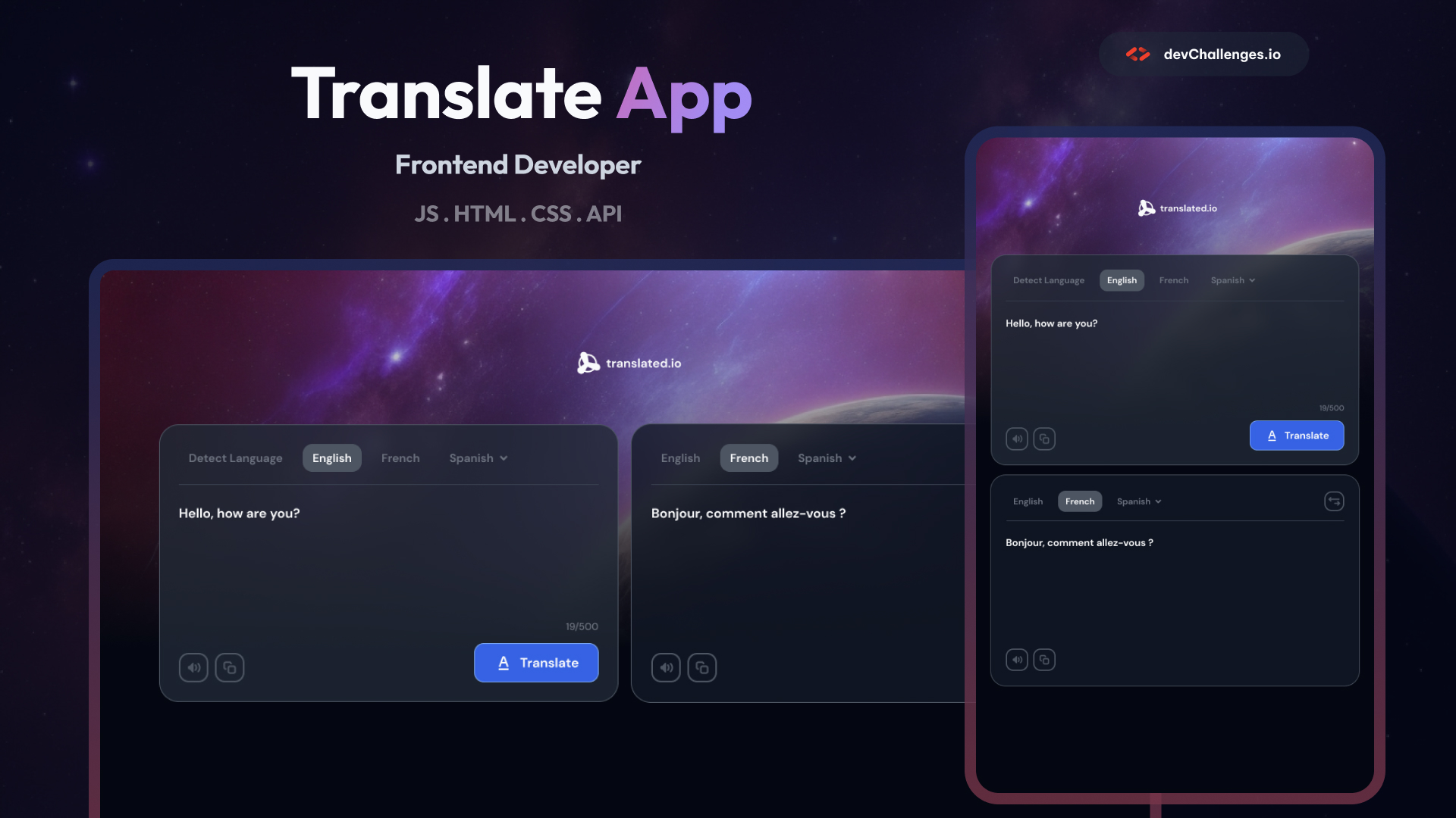 Translate App Frontend React Project Devchallenges