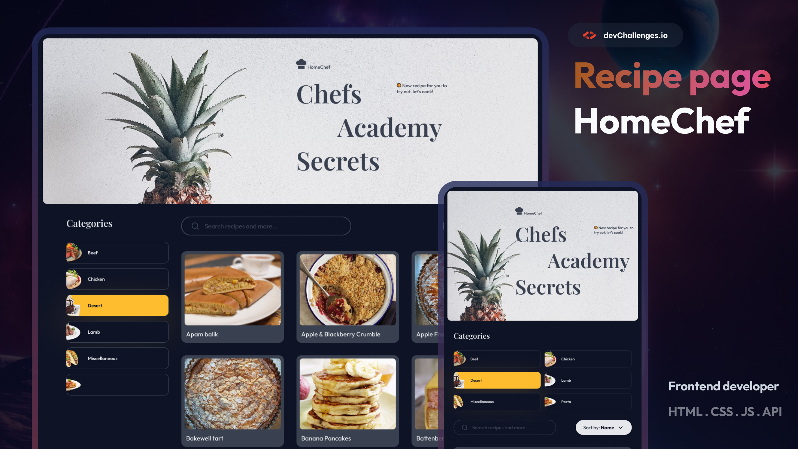 Recipe page - HomeChef | Frontend, React project | devChallenges