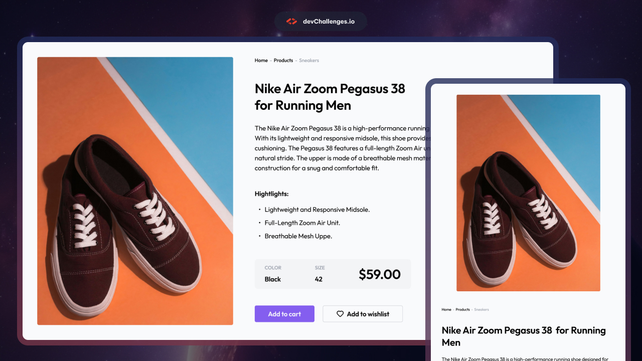 Simple Product Page Challenge | HTML & CSS project | devChallenges