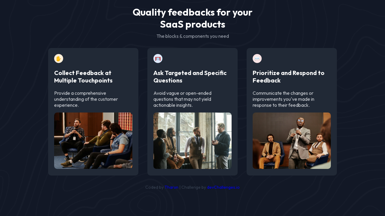 Simple Feature Section by Tharun | devChallenges