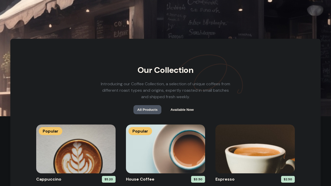 Simple Coffee Listing by Didar | devChallenges