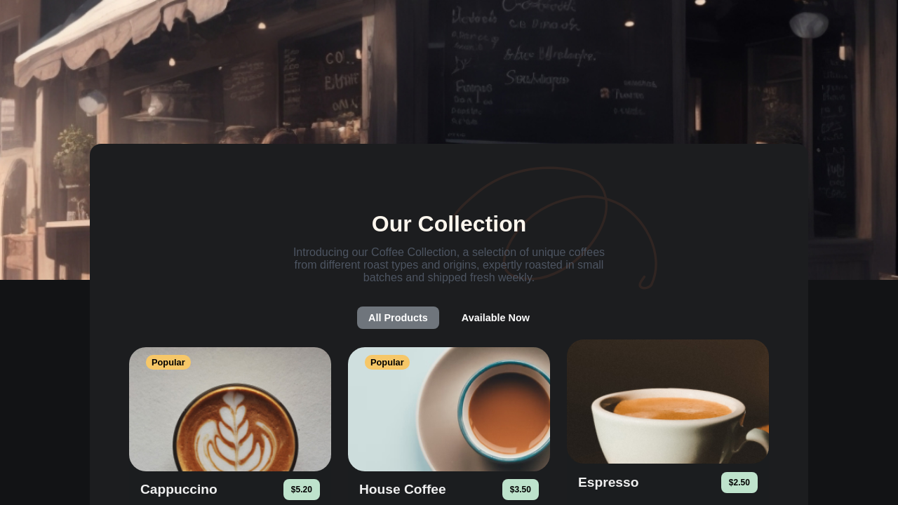 Simple Coffee Listing by Javed | devChallenges