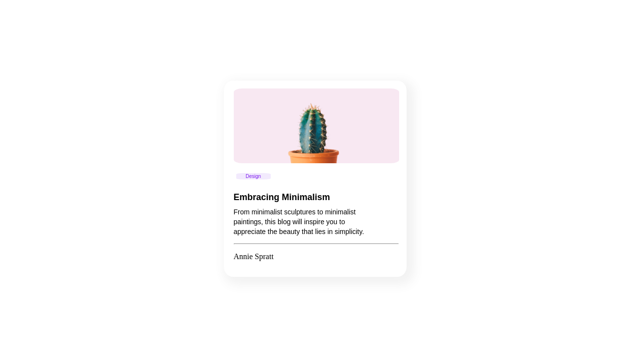 Minimal Blog Card by Prags025 | devChallenges