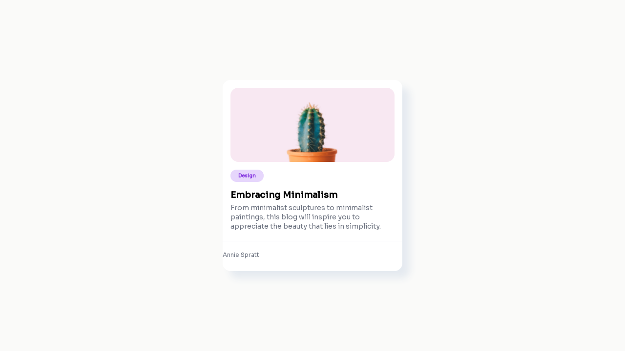Minimal Blog Card by Adrian George | devChallenges